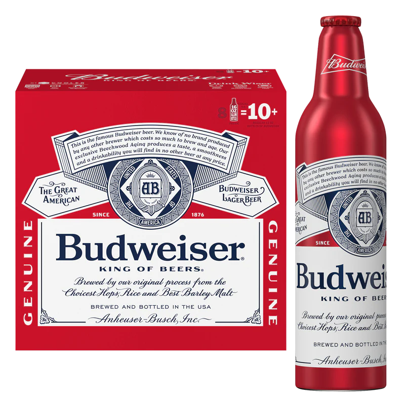 Budweiser 8-Pk 16oz Aluminum Bottles - Uptown Liquor